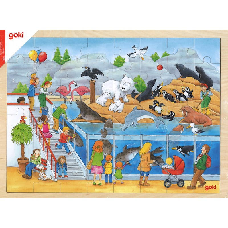 Puzzle visite au zoo - puzzle en bois Goki