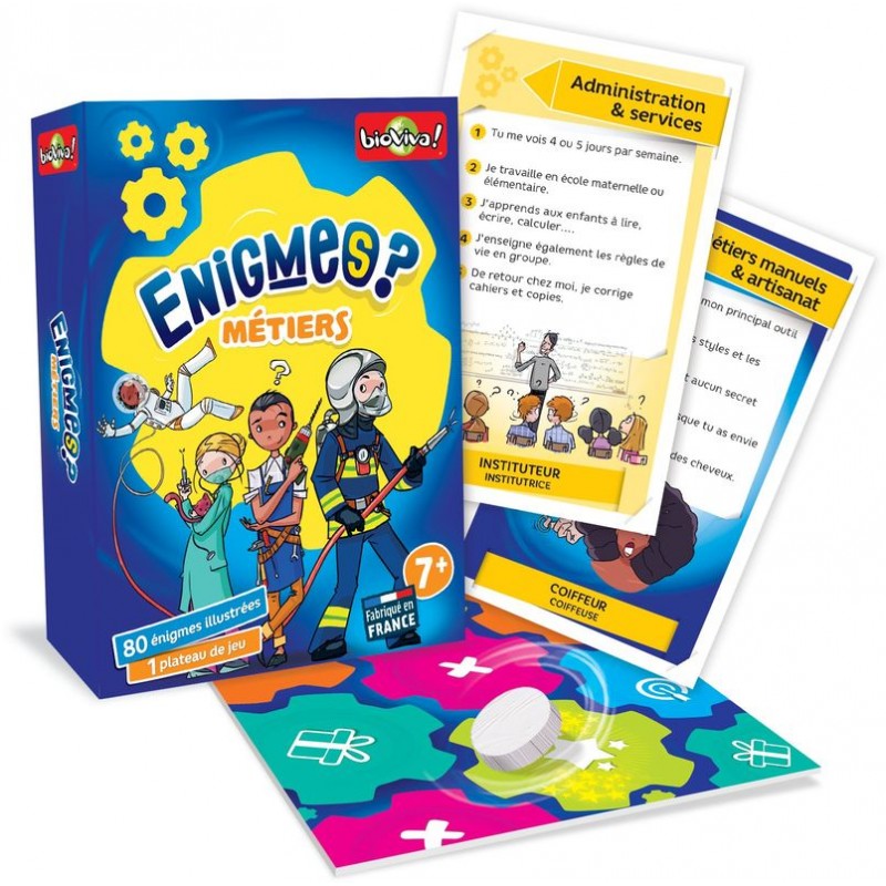 Enigmes ? Métiers - Jeu de devinettes BIOVIVA pour découvrir les métiers.
