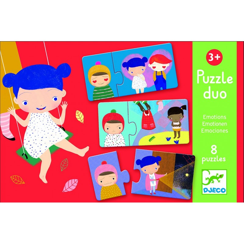 Puzzle duo Emotions Djeco - 8 puzzles de 2 pièces pour associer une ...