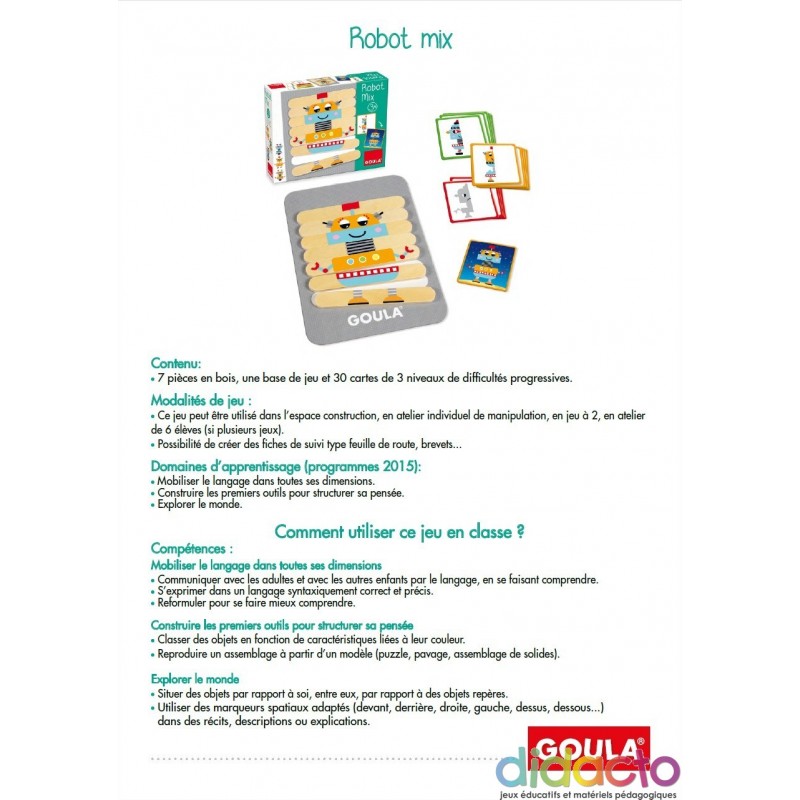 Robot Mix - Fiche pédagogique