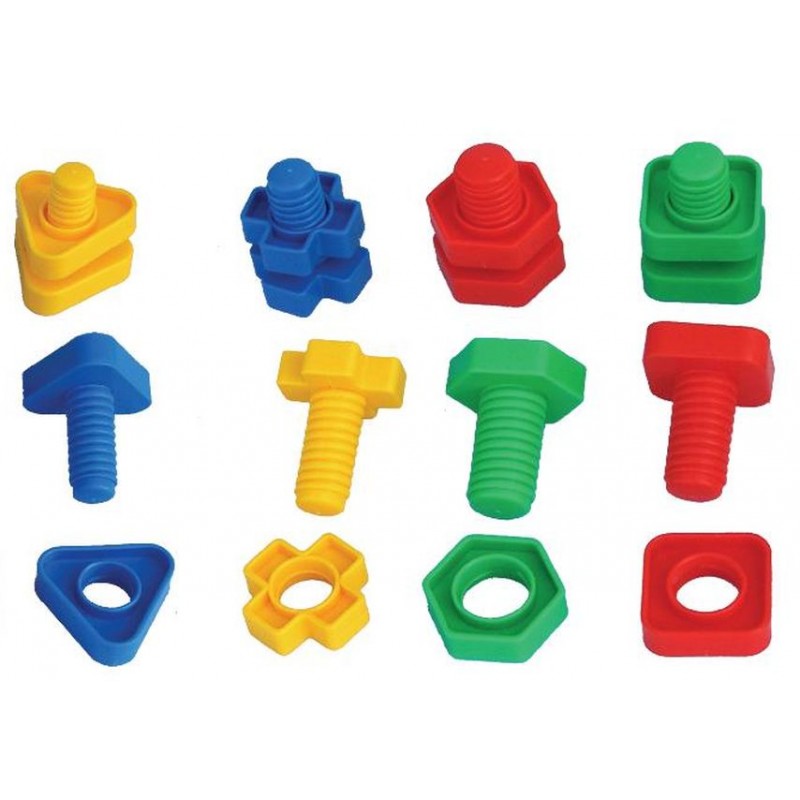 Ecrous et vis - 64 pièces - 64 gros éléments à assembler.