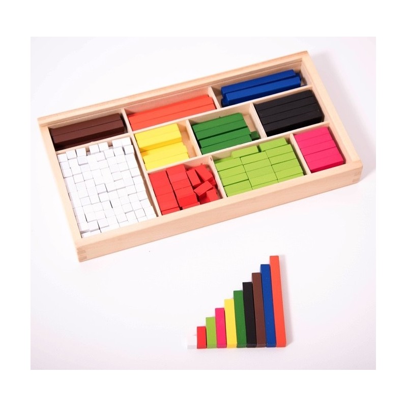 308 réglettes Cuisenaire en bois pour travailler les mathématiques