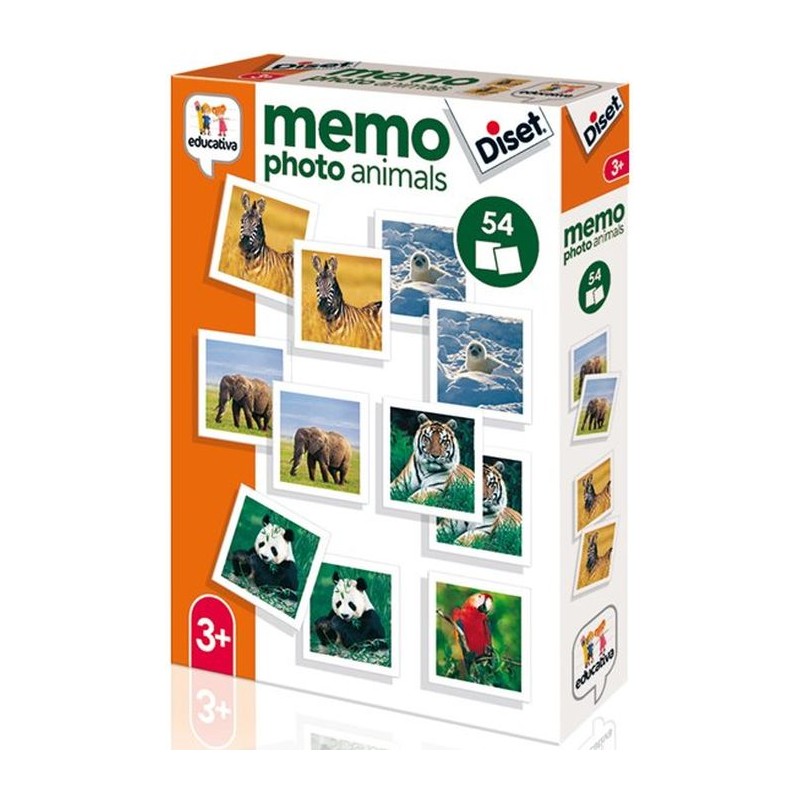 Mémo photo animals - Diset - Jeu de mémory sur le thème des animaux ...