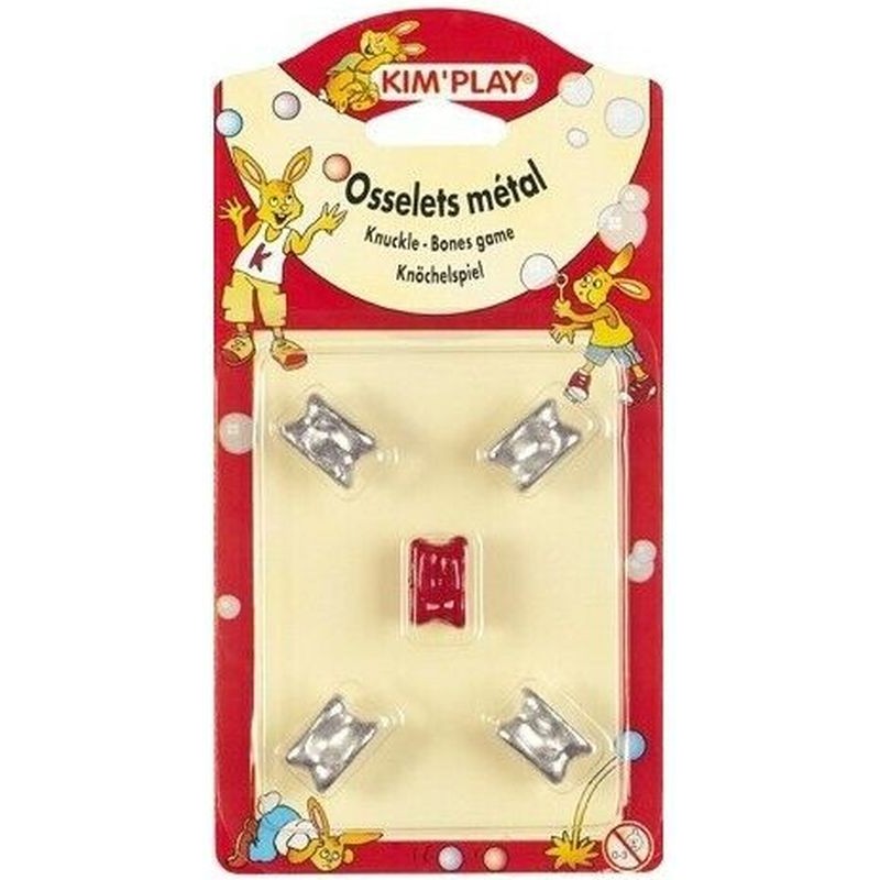 Jeu d'osselets traditionnel en métal.
