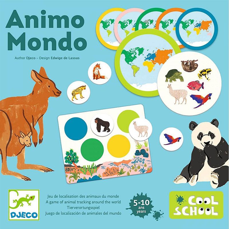 Jeu de localisation des animaux du monde.