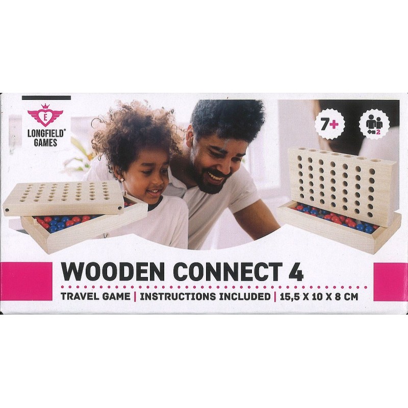 Jeu de puissance 4 en bois en format de voyage.