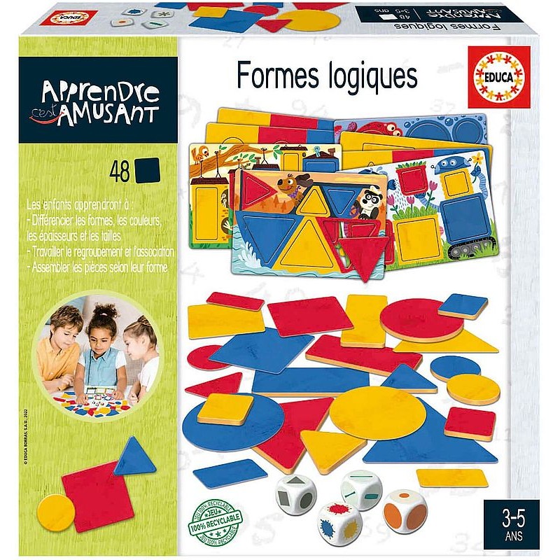 Jeux de géométrie pour apprendre les formes, dont Polydron et Géoplan
